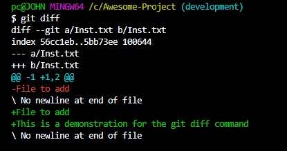 Show Diff Details for Uncommitted Changes in Git | Delft Stack